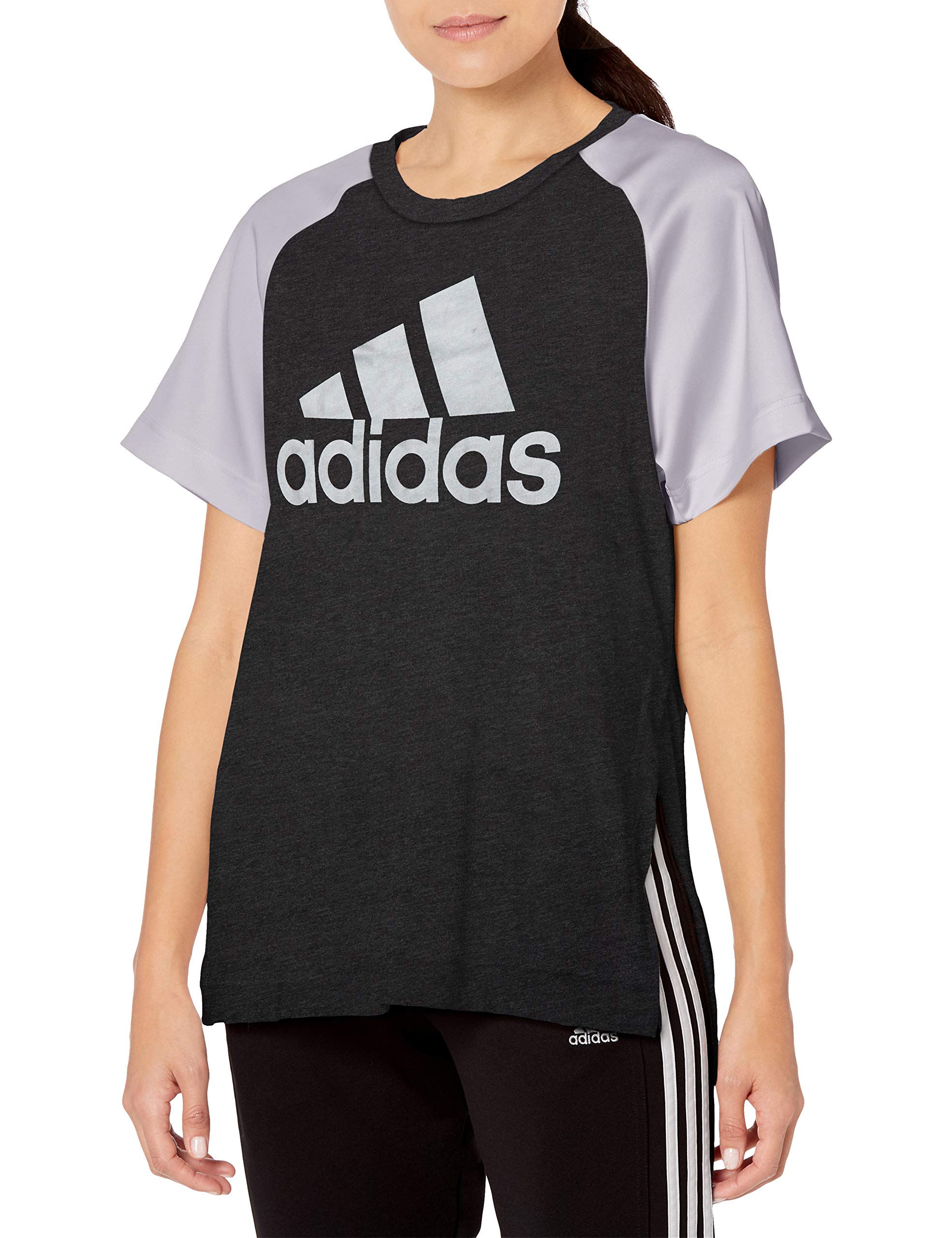 adidas Women's Glam On Tee AEROREADY, Glory Grey, S