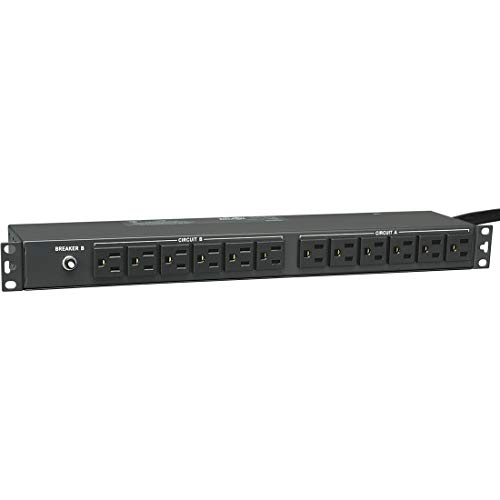 Tripp Lite Basic PDU, 30A, 24 Outlets (5-15R), 120V, L5-30P Input, 15 ft. Cord, 1U Rack-Mount Power (PDU2430)
