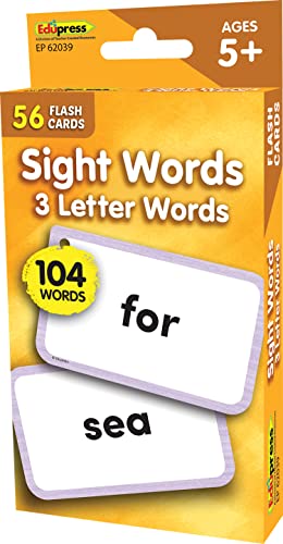 Teacher Created Resources Sight Words Flash Cards - 3 Letter Words (EP62039)