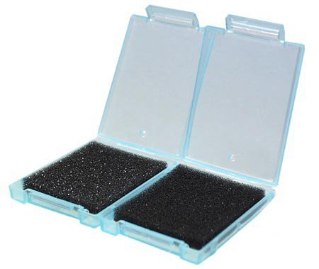 Compact Media Case with Sponge 2 packs (Blue and White)