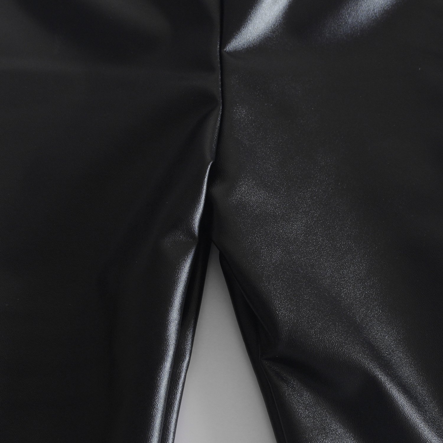 Messy Code Baby Black Pants Faux Leather Leggings for Toddlers Black XL(3-4Y)
