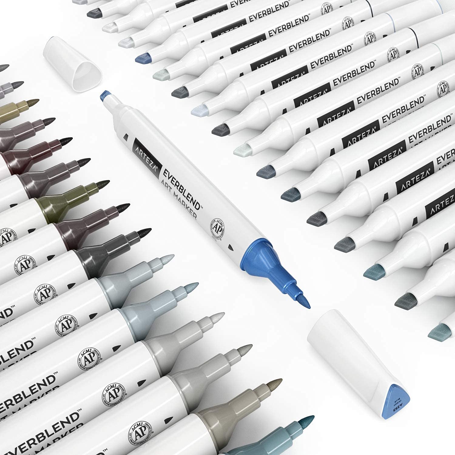 Alcohol Based Art Markers (Skin & Gray Tone) and Coloring Book Bundle, Drawing Art Supplies for Artist, Hobby Painters & Beginners