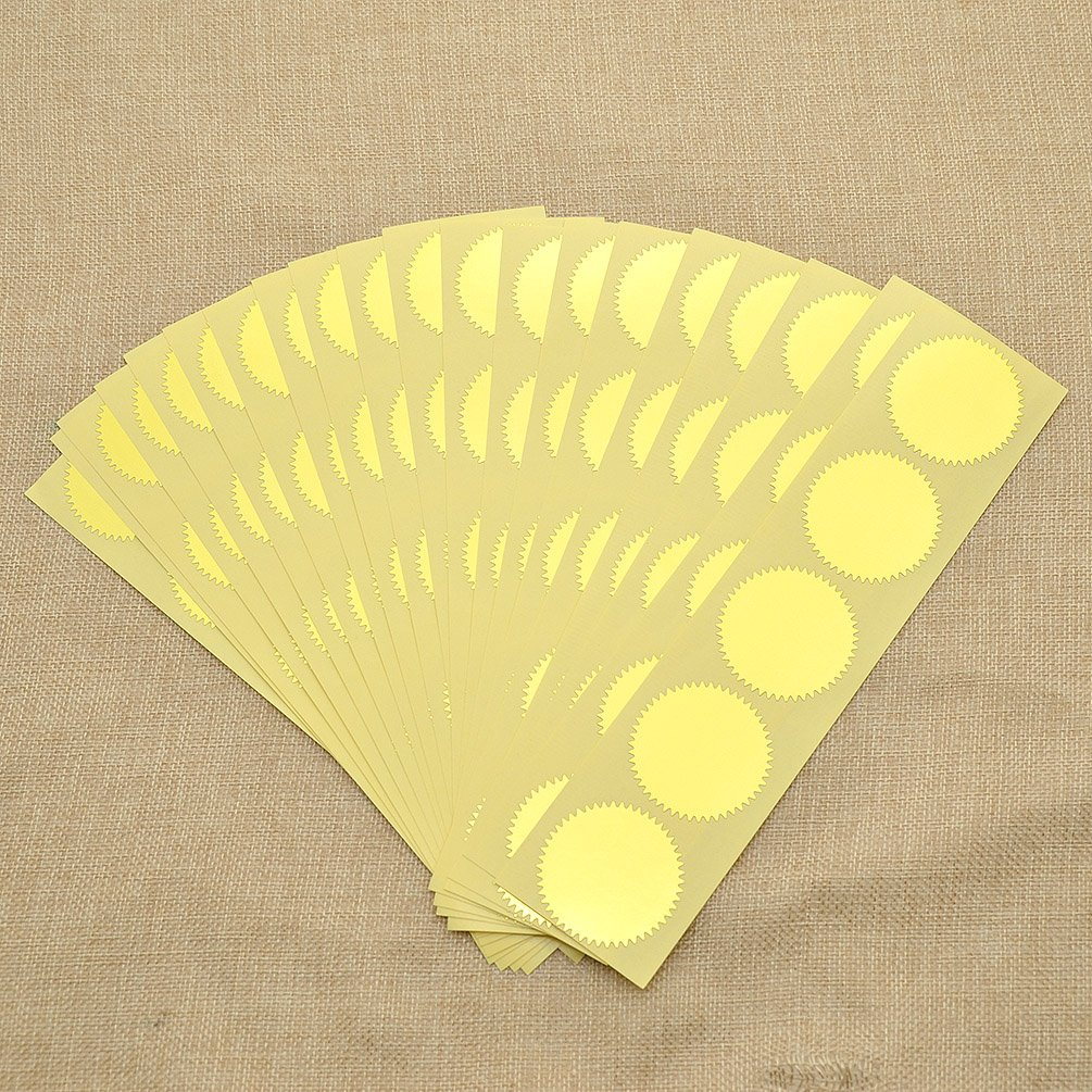 Metallic Gold Foil Embossing Seals Sticker Blank Certificate Seal Stamps 100 Pcs