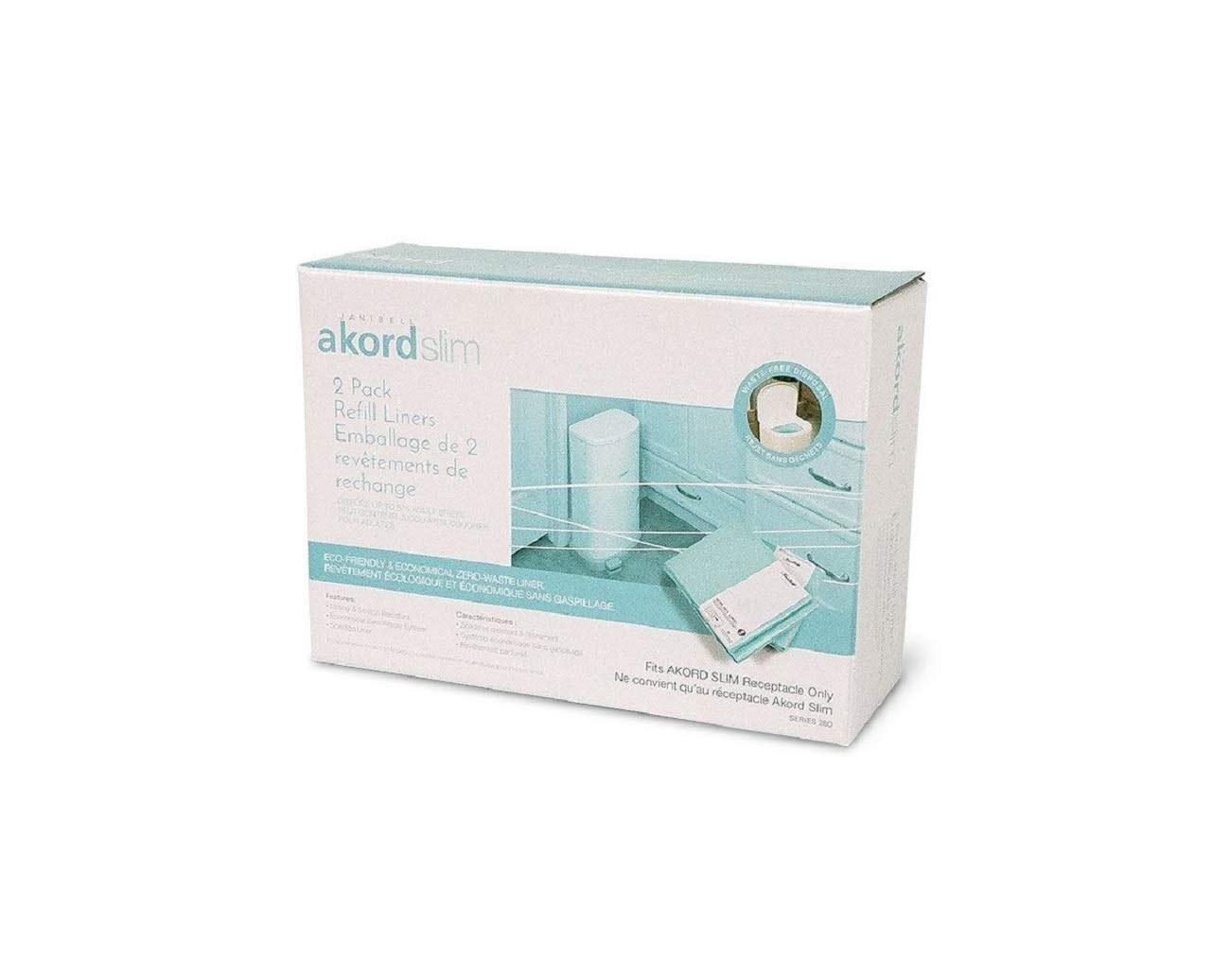 Akord 8-Pack Liner Refills For Janibell 280 Slim Model Adult Diaper System (2 Packs in 4 Boxes)