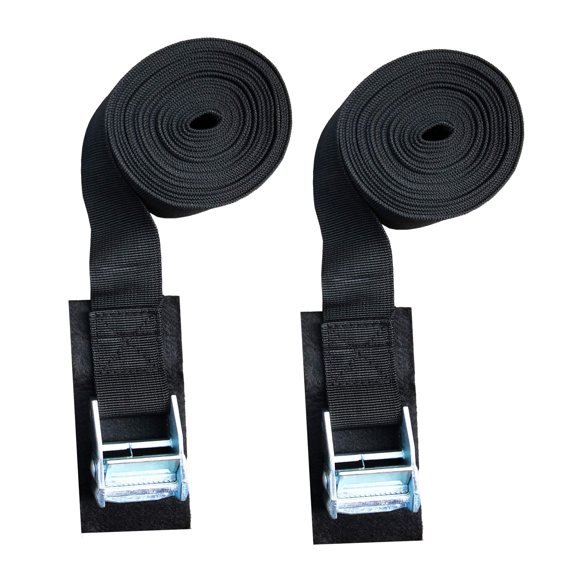 Alfa Gear All Purpose Tie Down Straps Great for Boat/Motorcycle/Scooter/Jet ski/Kayak/SUP/Canoe/Ski Board 1200 lbs Capacity 1.5" Width (Black)