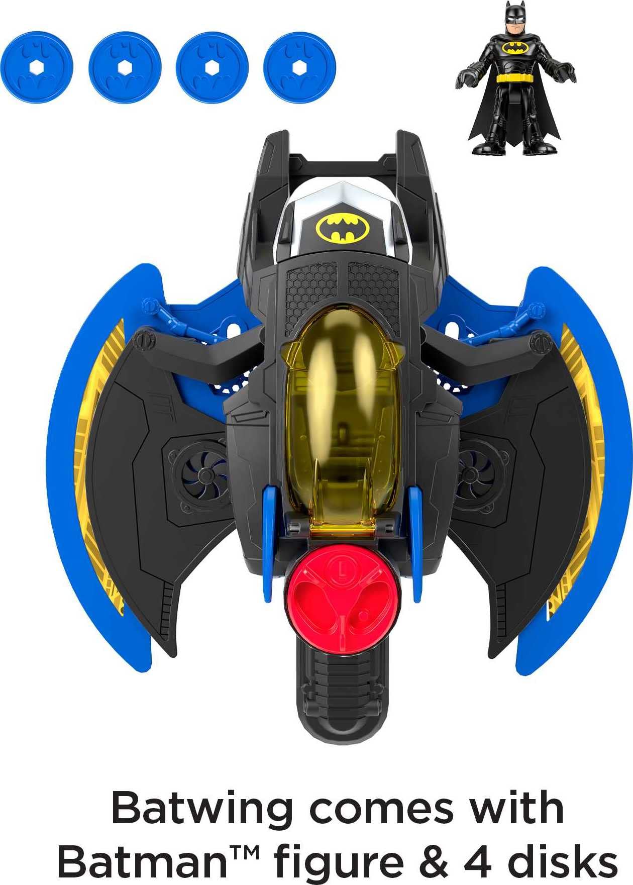 Fisher-Price Imaginext DC Super Friends Batman Toy Batwing Airplane & Figure Set for Preschool Pretend Play Kids Ages 3+ Years