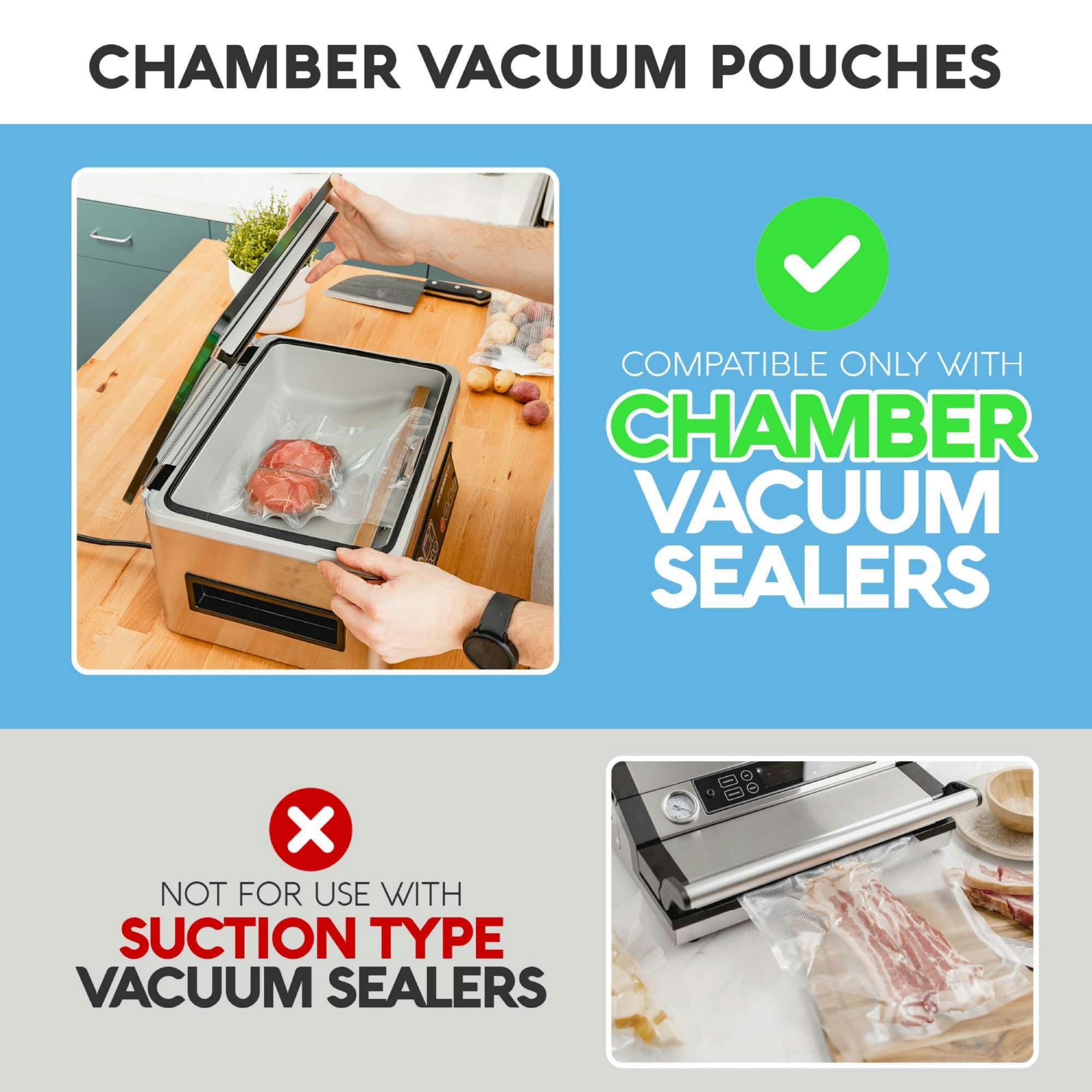 Avid Armor β Chamber Machine Pouches 3.5mil, Pre-Cut Chamber Vacuum Sealer Bags, Heavy Duty Seal Pouch, BPA-Free Chamber Sealer, Assorted Size Pack, 6"x10", 8"x12", 10"x13" - Pack of 300
