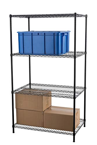 Multi-use Shelving Unit 4-Tier Space-Saving Metal Shelving Storage Rack Heavy Duty Metal Shelf Organizer for Home Office Kitchen Bathroom Garage Closet Dormitory 35x23x63 Heavy Duty Racks