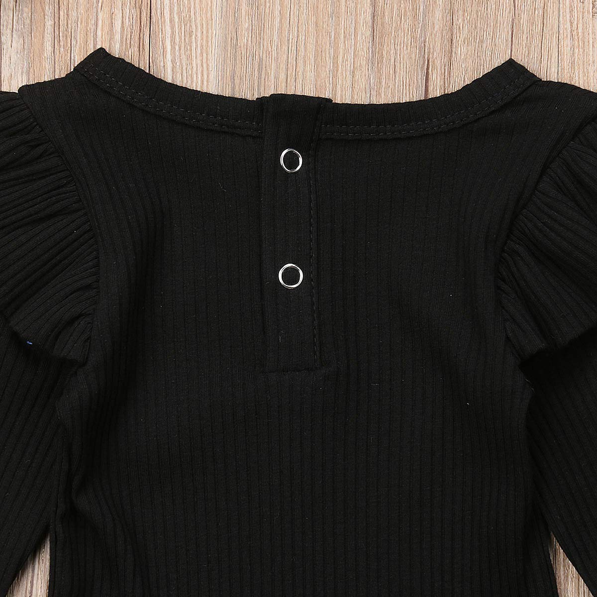 XARAZA Unisex Baby Boy Girl Long Sleeve Ruffle Romper Bodysuit Jumpsuit Tops Sweatshirt Winter Fall Spring Clothes (0-3 Months, Black)