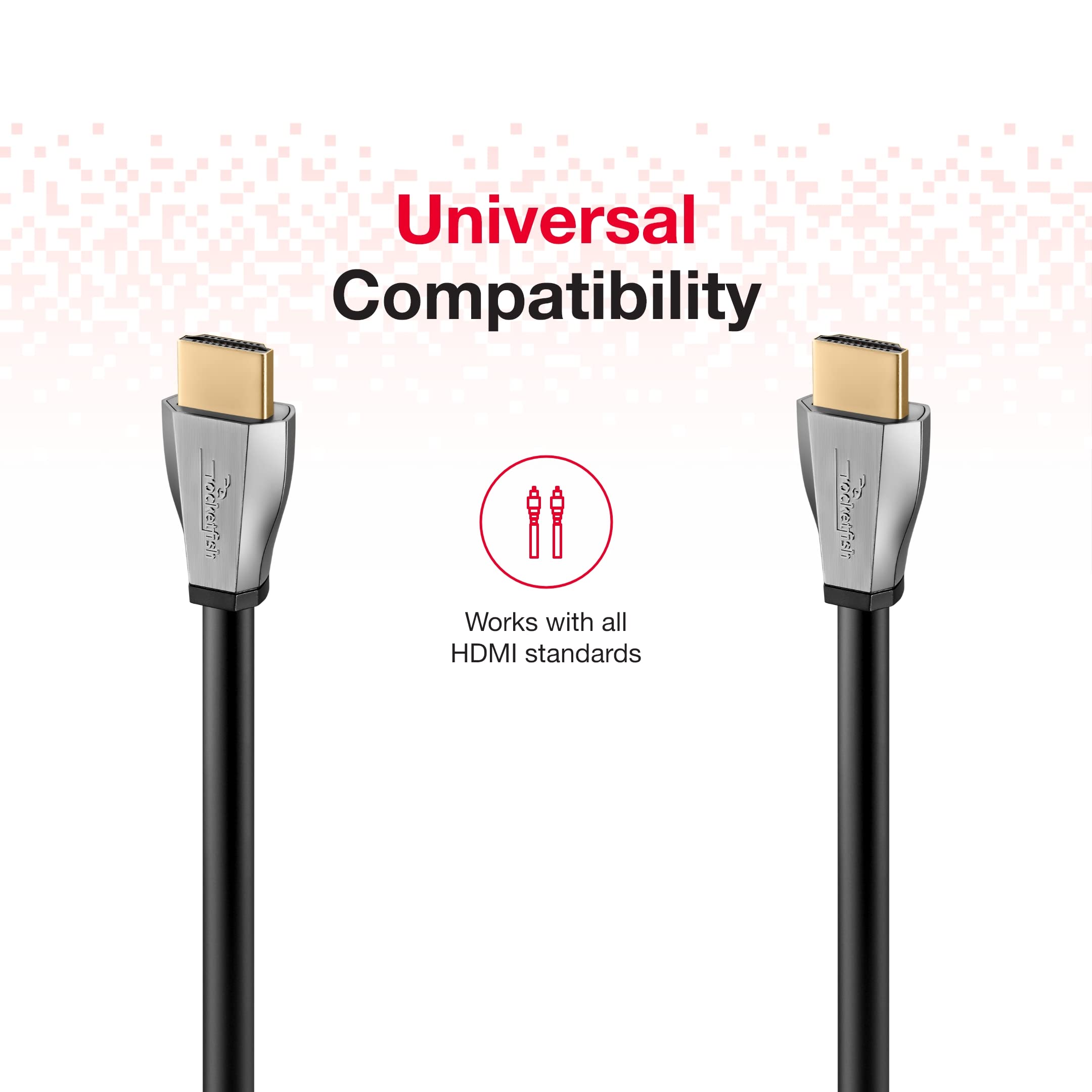 Rocketfish 4K UltraHD/HDR in-Wall Rated HDMI Cable - HDMI Cable Supports 4k Ultra HD & Dolby Atmos - Premium Cable for HDR & Quality Audio - Premium & Durable Black HDMI Cable - 1.5'