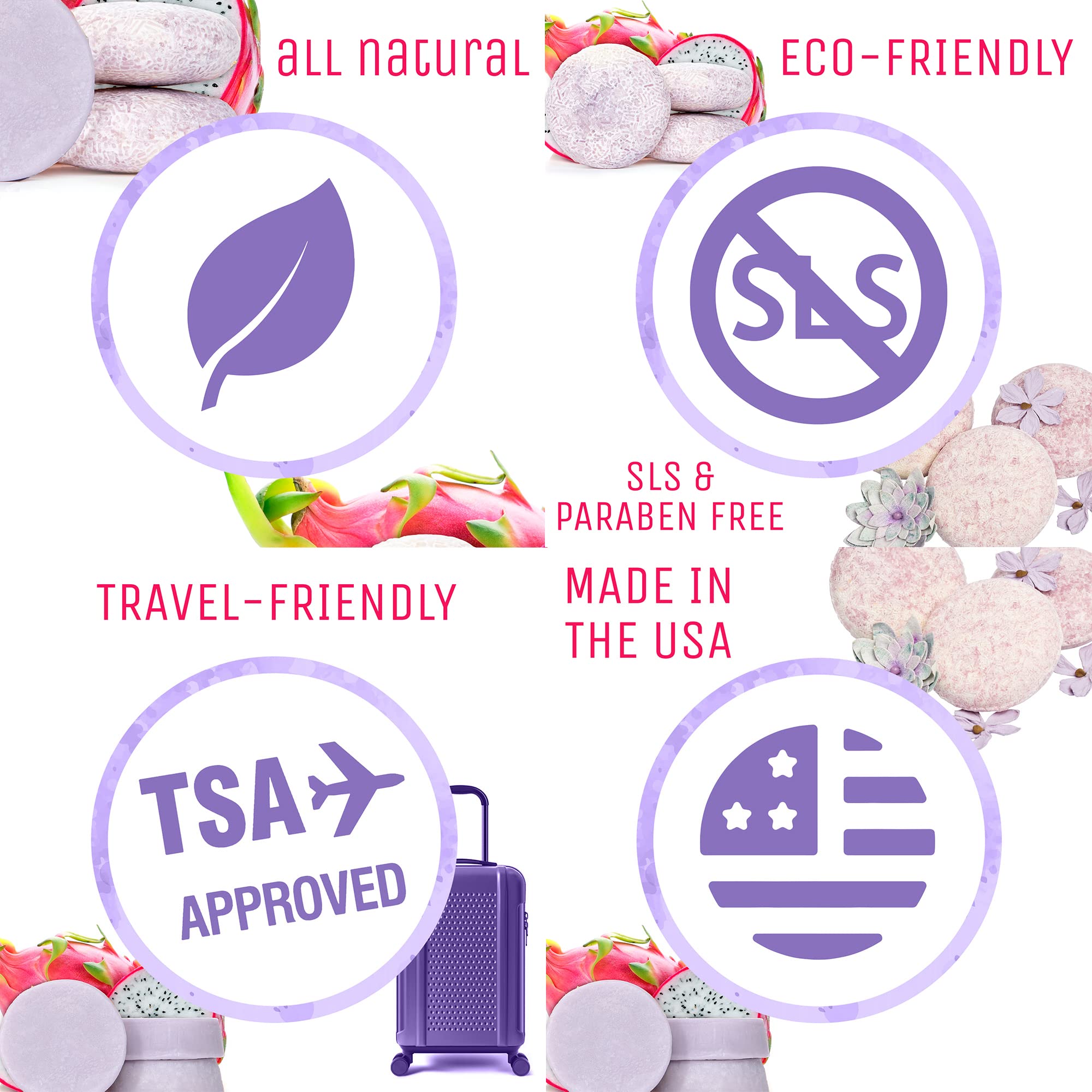 Sweet & Sassy Shampoo + Conditioner Bars: Includes 1 Shampoo, 1 Conditioner. Made in the USA, Natural, Organic, SLS Free, Safe for Color Treated Hair. So Sumptuous