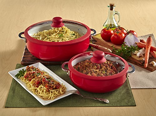 IMUSA USA Ceramic Nonstick Caldero Set 2-Piece, Red