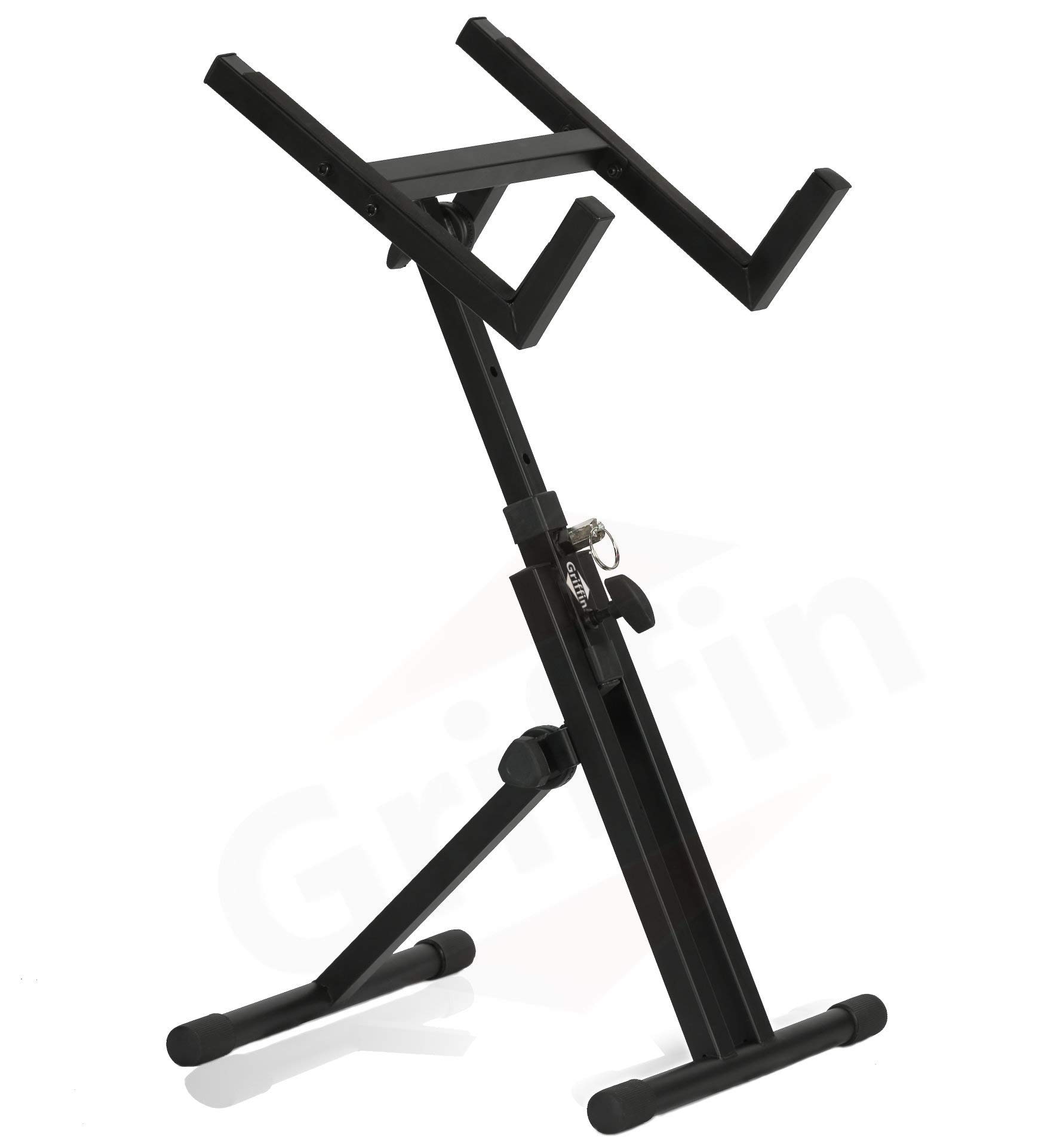Guitar Combo Amplifier Stand by GRIFFIN | PA Speaker Karaoke Monitor Holder | Low Profile Pro-Audio Amp Tilt Back Mount Stand | Adjustable Speaker Cabinet Stage Equipment Platform Riser & Studio Chair