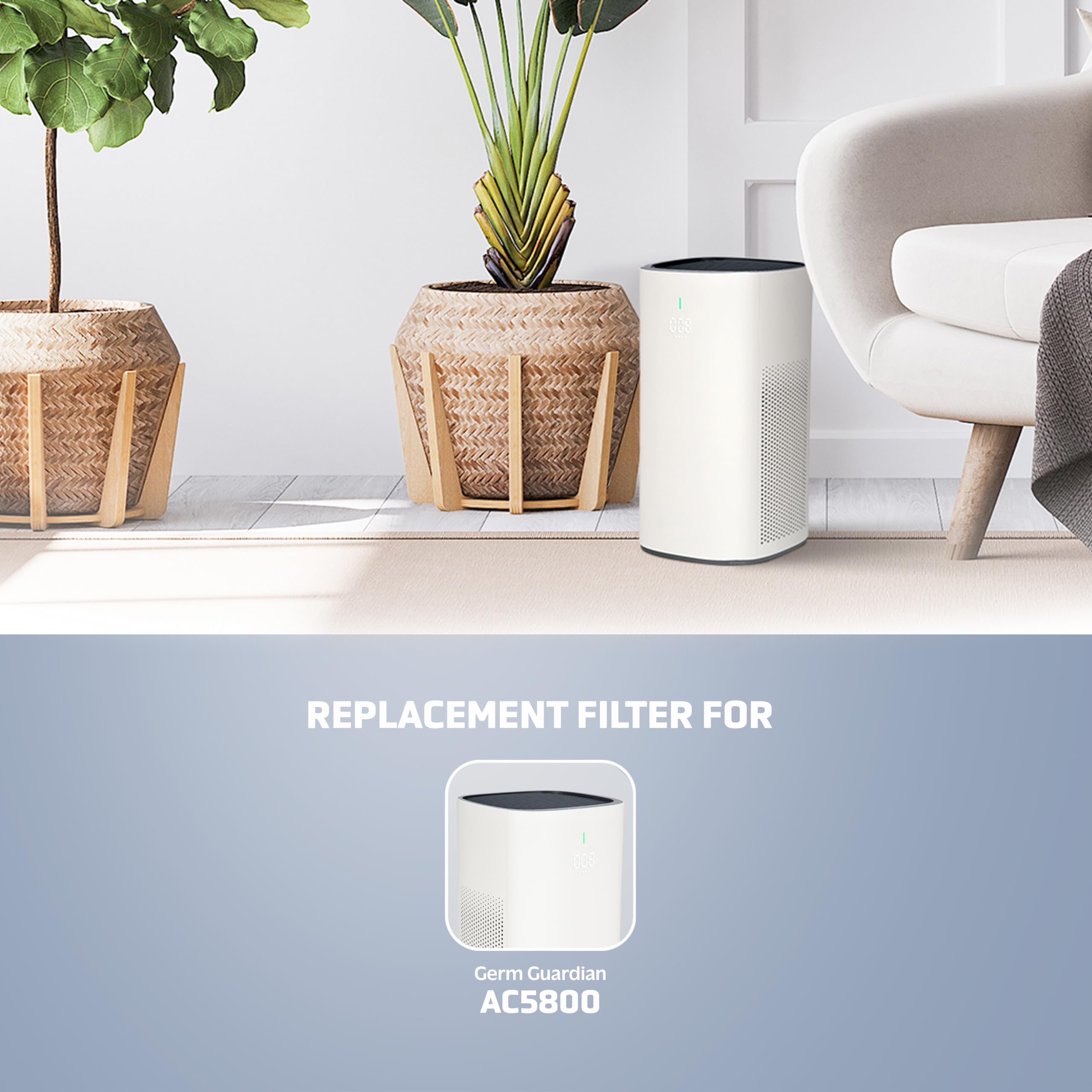 GermGuardian Filter P HEPA Pure Genuine Air Purifier Replacement Filter, Removes 99.97% of Pollutants GermGuardian Air Purifier AP5800W, FLT5800