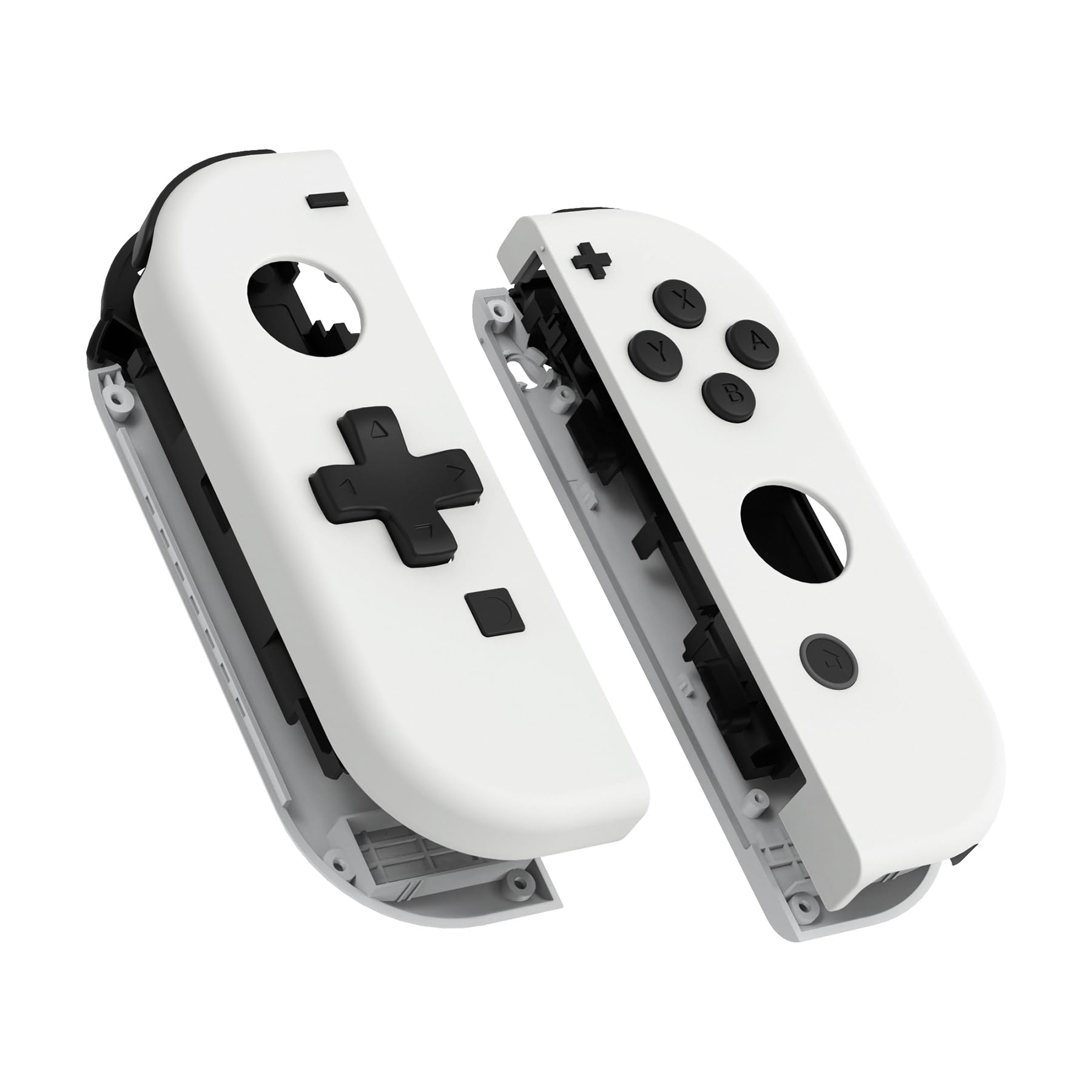 eXtremeRate White DIY Housing (D-Pad Version) with Full Set Buttons for Joycon Handheld Controller, Replacement Shell Case for Nintendo Switch & Switch OLED [Only The Shell, NOT The Joycon]