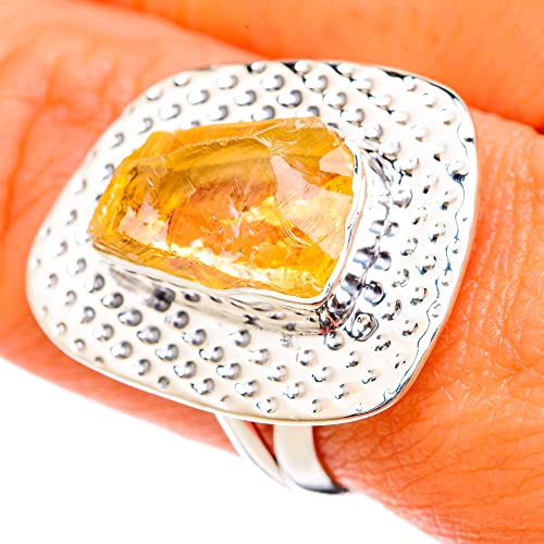 Ana Silver Co Rough Citrine Ring Size 9 (925 Sterling Silver) - Handmade Jewelry, Bohemian, Vintage RING104451