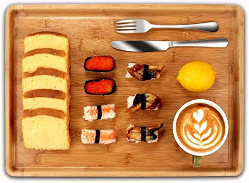 smylls Organic Bamboo Serving Tray, Cheese Plates Coffee Tea Serving Tray Fruit platters Party Dinner Plates Sour Candy Tray