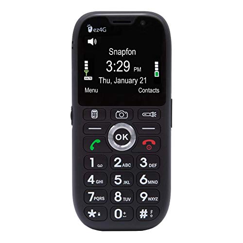 Snapfon ez4G Locked | Big-Button Cellphone for Seniors, Nationwide 4G Volte, SOS Button, Hearing Aid Compatible, Mobile Monitoring Service Ready | Locked to Network, Activation Kit Included