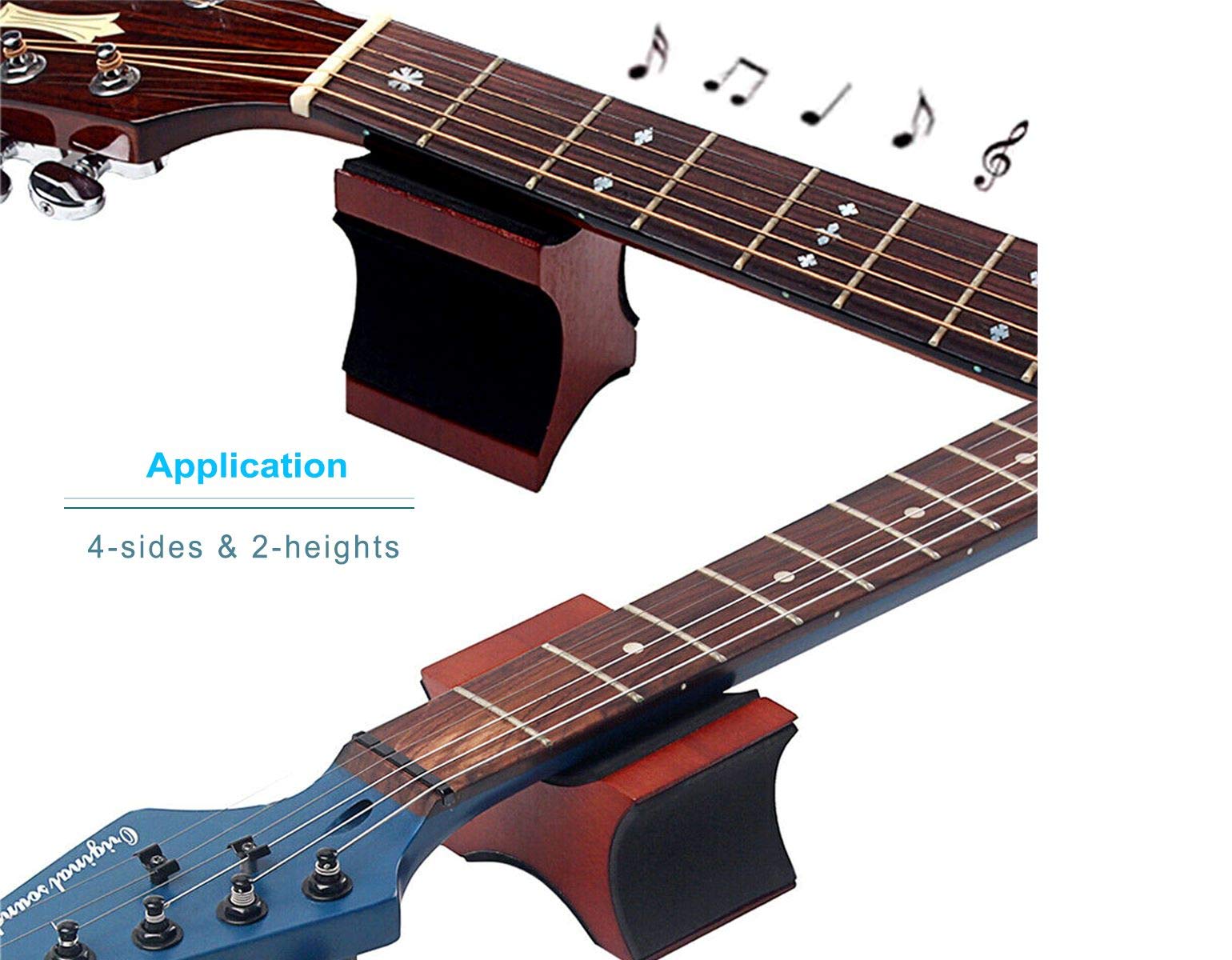 Guitar Neck Rest, Electric Acoustic & Bass Guitar Support Pillow for Changing Strings, String Instrument Wooden Neck Craddle, Luthier Repair Setup Tool 3.74x2.48x2.4inch, Burgundy