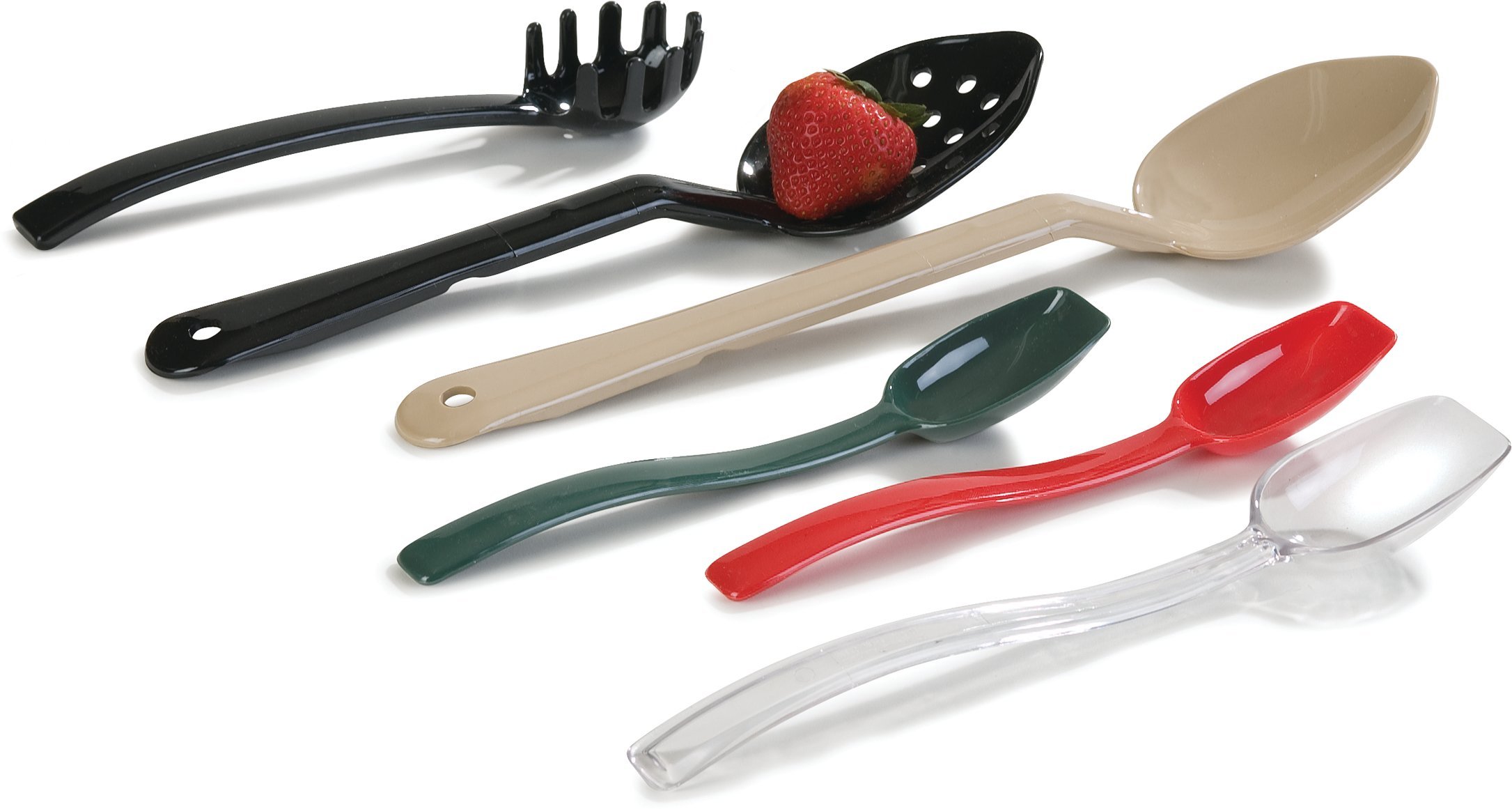 Carlisle FoodService Products 12 Pack Solid 9 Inch Spoons, Portion Control Utensils for Salads and Desserts, Durable Polycarbonate, Dishwasher-Safe, NSF Certified, Plastic, White (Pack of 12)