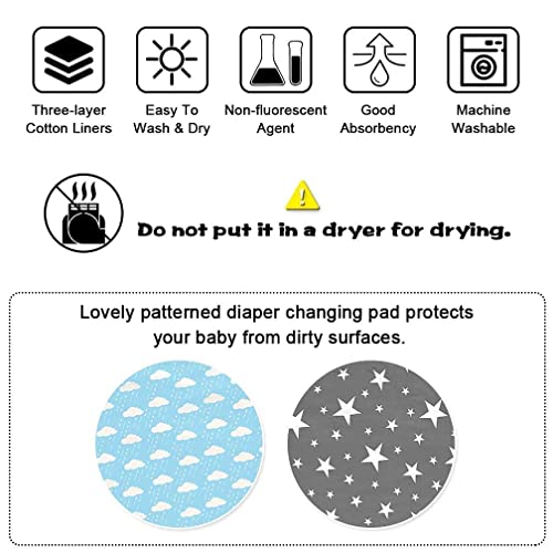 Waterproof Baby Diaper Changing Pad Multi Function Diaper Change Mat for Girls Boys Newborn - Leak Proof Sanitary Mats for Home and Outdoor, Travel,Premium Liners 19.6X27.5 in (Grey&Blue)