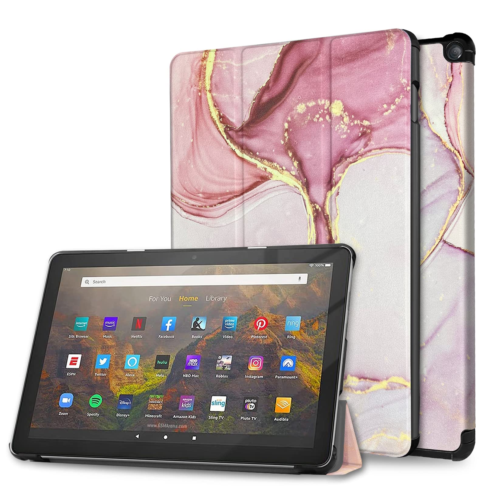 Aippdo Case for All-New Fire HD 10 & Fire HD 10 Plus Tablet (10.1", 11th Generation, 2021 Release), Slim Folding PU Leather Stand Cover Case with Auto Wake/Sleep