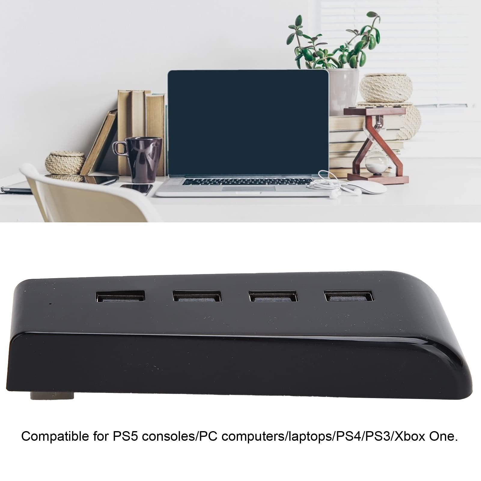 AIEB USB HUB Extender, 4 USB2.0 Data Transmission Interfaces Safe High Speed USB 2.0 HUB for PS5 Consoles/PC Computers/laptops/PS4/PS3/Xbox One