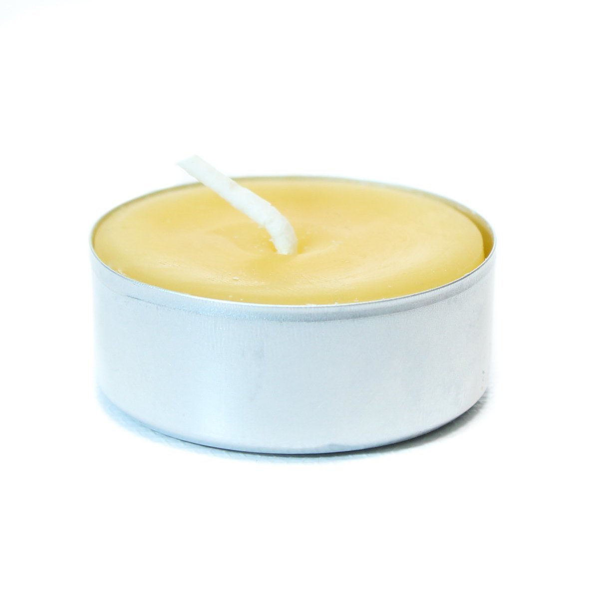 Bluecorn 100% Pure Beeswax Tealight Candles in Metal Cups | Natural Beeswax Candles, Raw Tea Lights Candles | Long Burn (4-5 Hours) | Soy, Paraffin, & Fragrance Free, Bulk 24-Pack