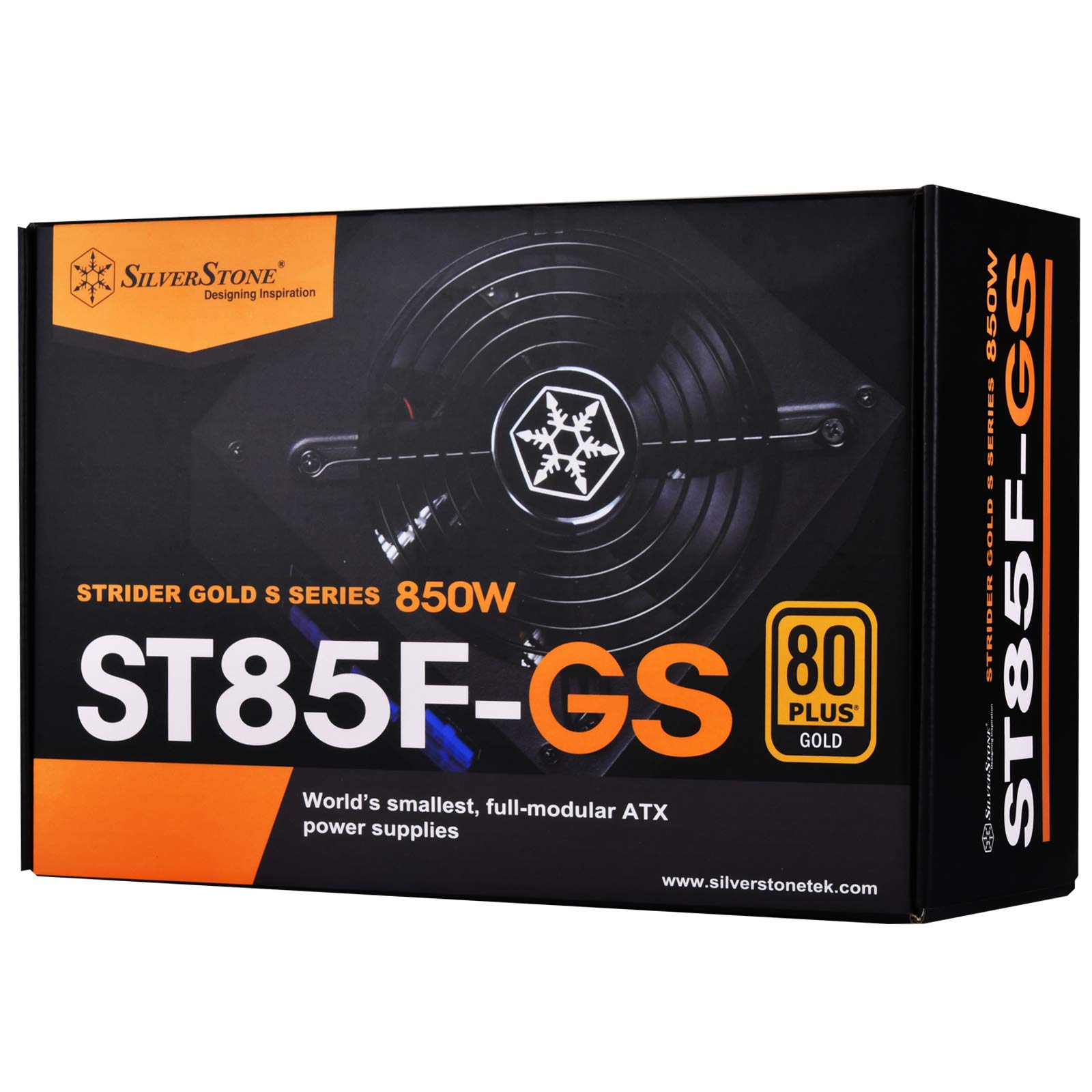 SilverStone Technology 850W Computer Power Supply PSU Fully Modular with 80 Plus Gold & 140mm Design Power Supply (SST-ST85F-GS-V2)