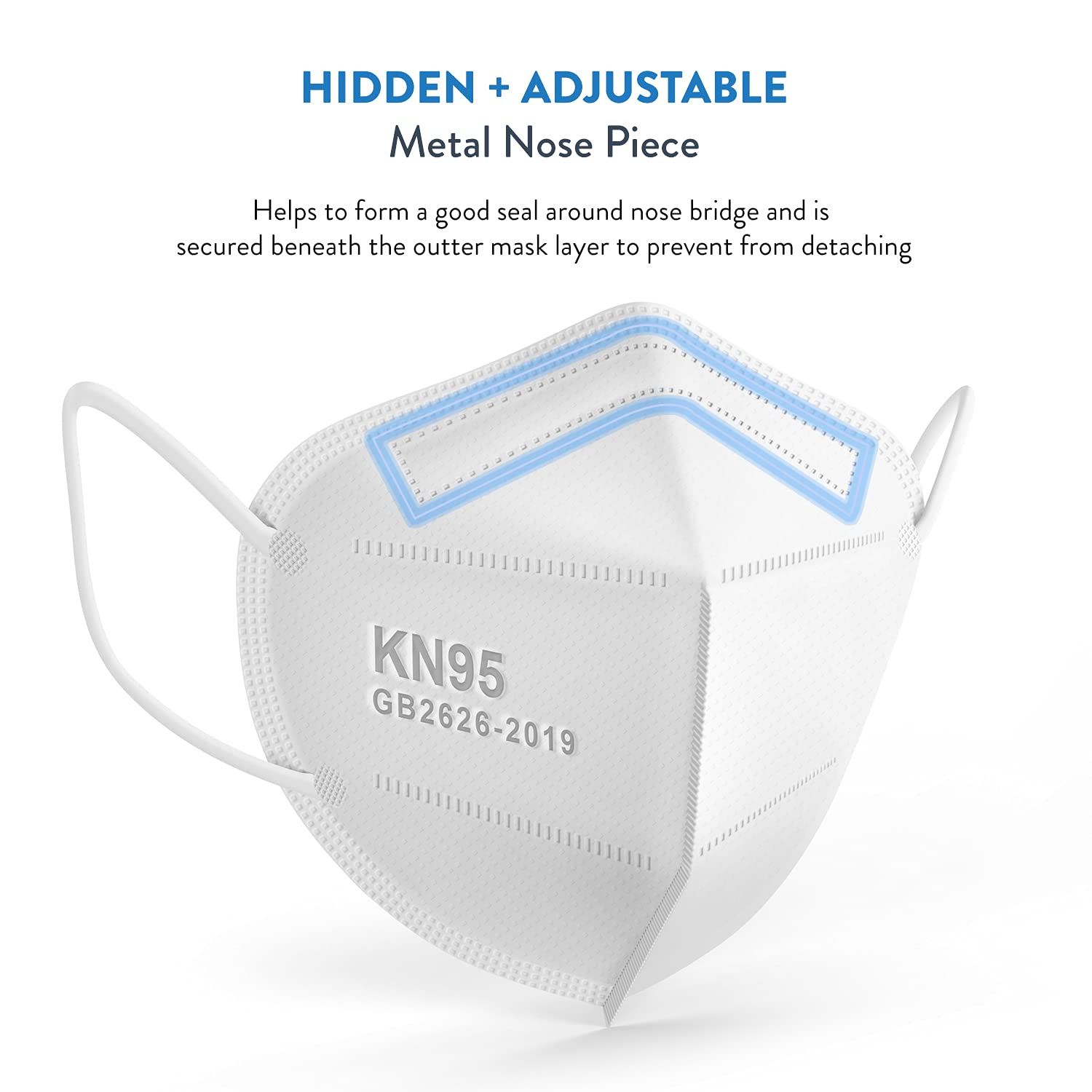 AccuMed 30-Pack KN95 Face Mask, Protective Face Mask, Disposable Mask, GB2626-2019 (White)