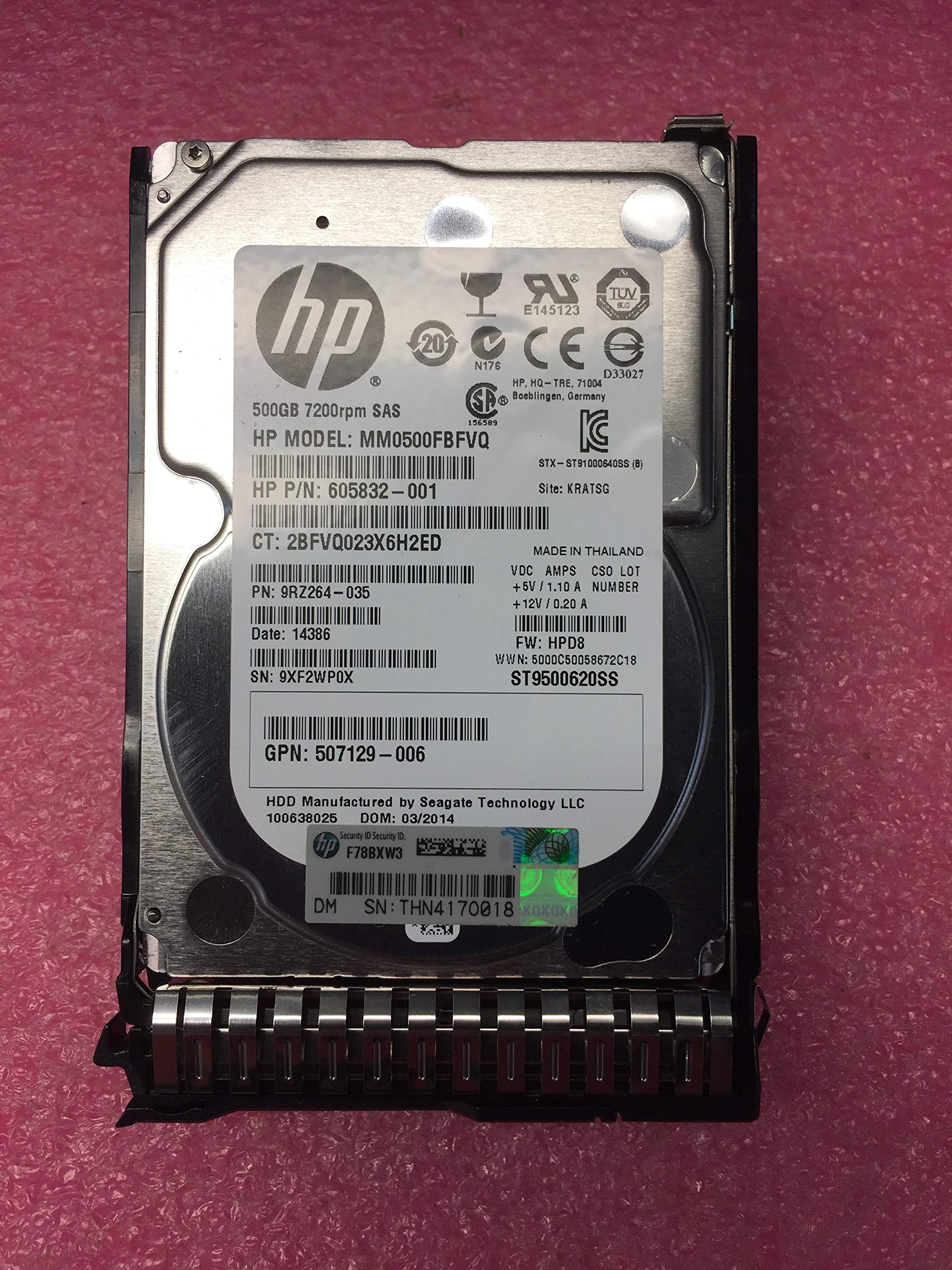 HP 605832-001 500GB 6G SAS 7.2K RPM SFF SC MDD