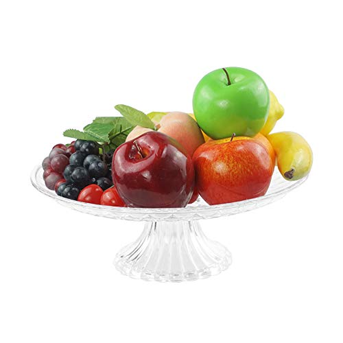 Cake Stand Dessert Display Pedestal - 12” Large Round Plastic Cake Stands Set of 2 - Table Cupcake Holder with Base - Clear Crystal Cake Plate Server Platter Serving Tray for Wedding Birthday Party