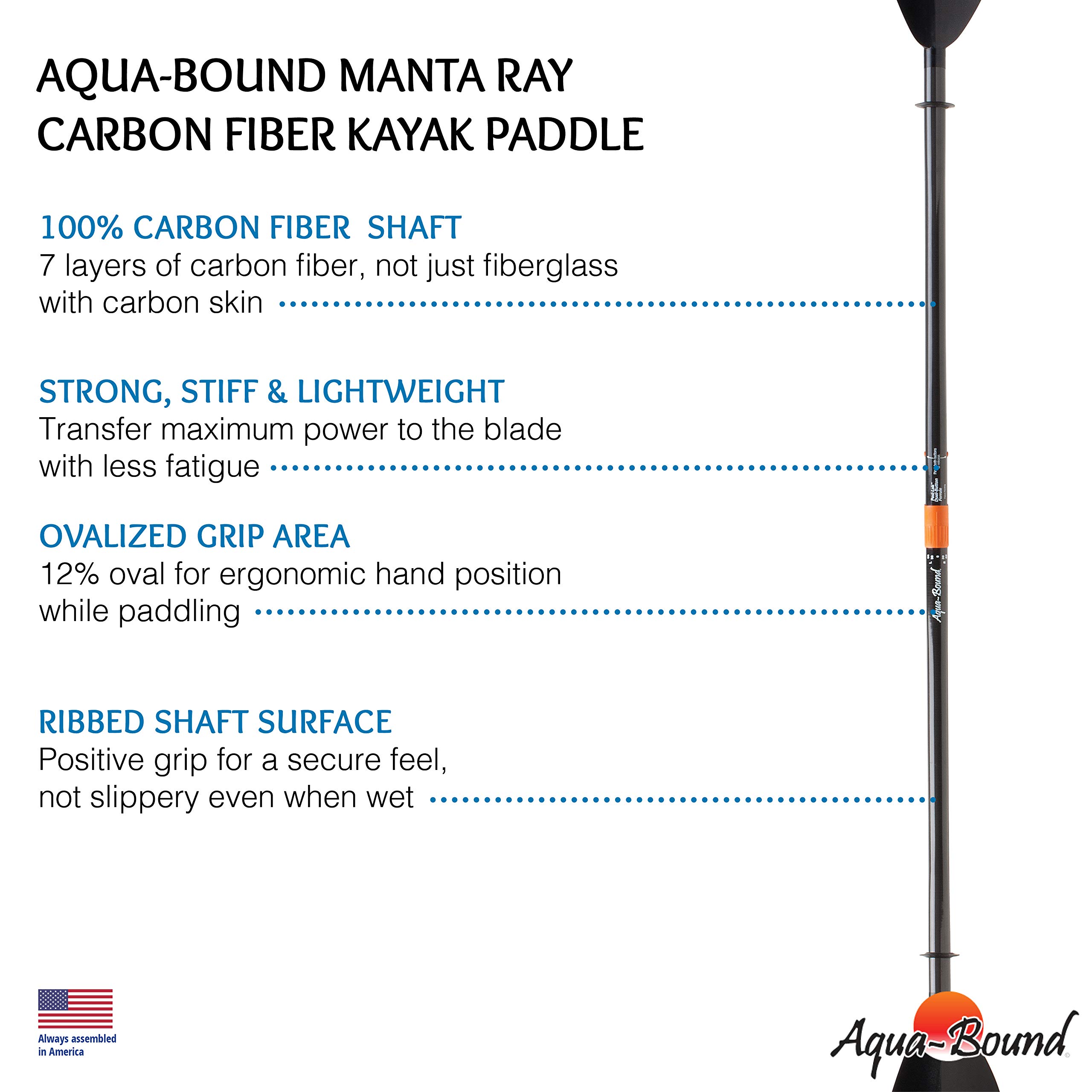 Aqua-Bound Manta Ray Carbon 2-Piece Posi-Lok Kayak Paddle