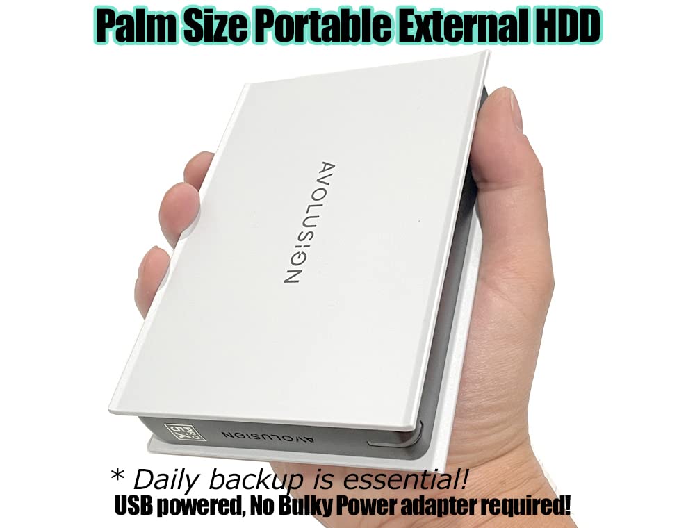 Avolusion Mini Pro-5X 3TB USB 3.0 Portable External Gaming Hard Drive - White (for PS5, Pre-Formatted) - 2 Year Warranty