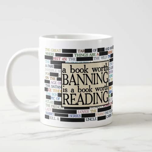 Banned Books Coffee Mug A Book Worth Banning Is A Book Worth Reading Tea Cups I'm With Banned Mugs Librarian Gifts For Teacher Book Lover Bookworm 11-15oz Eagle HBD