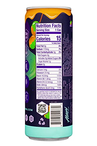 Alani Nu Energy Drinks 6 Cans Sugar Free 200mg of Caffeine B Vitamins 12 Fluid Ounce Cans (Witches Brew)