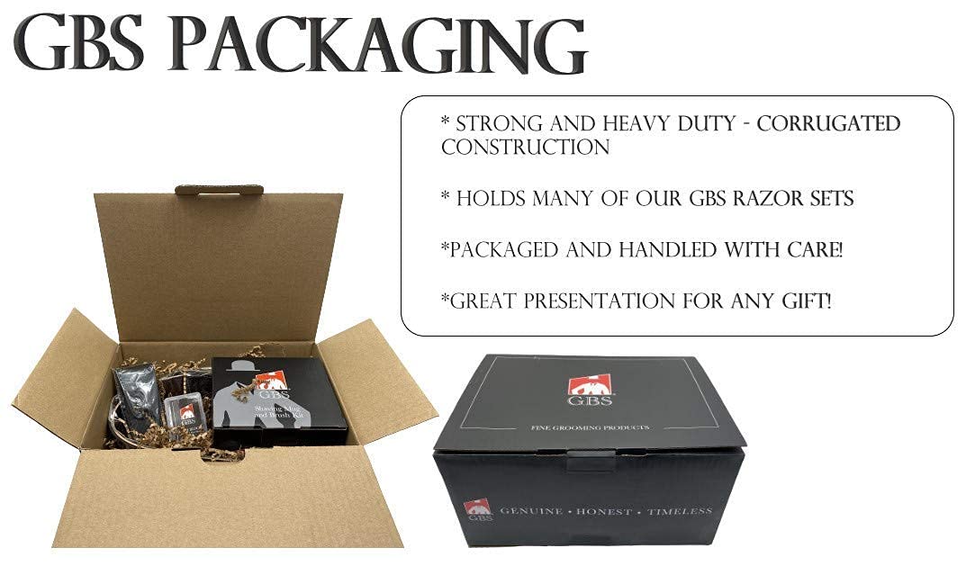 G.B.S Wood Straight Razor, Complete Beard, Shaving kit Box - Mug, Natural Soap, Brush, Alum Block, Strop
