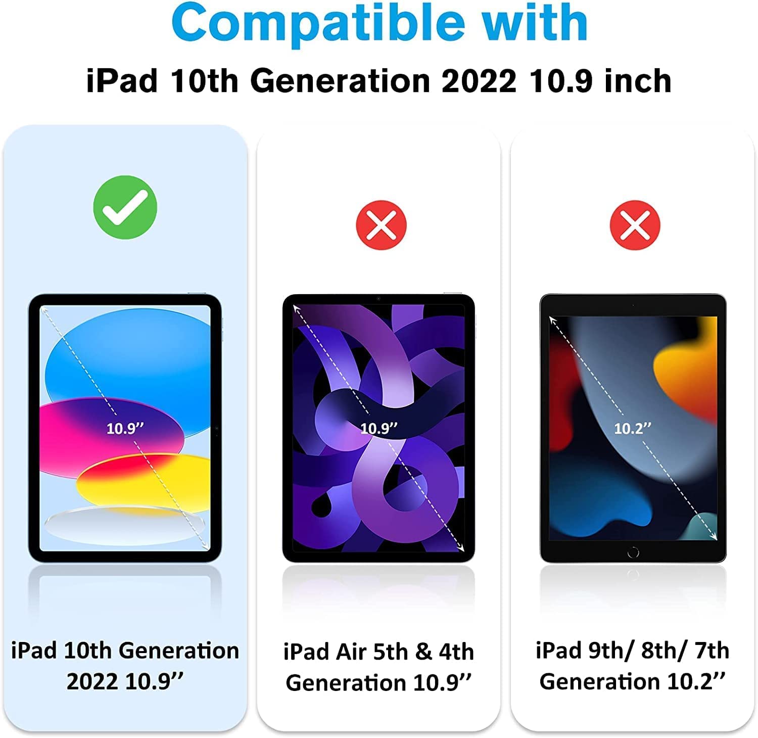 AVAWO Case for iPad 10th Generation 2022 10.9 Inch, iPad 10th Case Kids, Built-in Screen Protector, Heavy Duty Shockproof Handle Stand Child Protective Cover for iPad 10.9" 2022(10th Gen), Blue