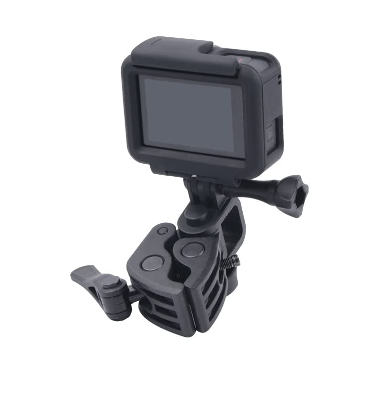 Lupholue Easy-Mounted Gun/Rod/Bow Camera Clamp Mount Fishing Pole Clamp with Front & Rear Camera Mounts for GoPro Hero 10, 9, 8, 7, (2018), 6 5, Hero Black, Session, Xiaomi Yi, SJCAM, Campark