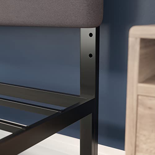 Flash Furniture Paxton Upholstered Headboard - Channel Stitched Gray Fabric Upholstery - Twin - Adjustable Height from 44.5" to 57.25" From Floor