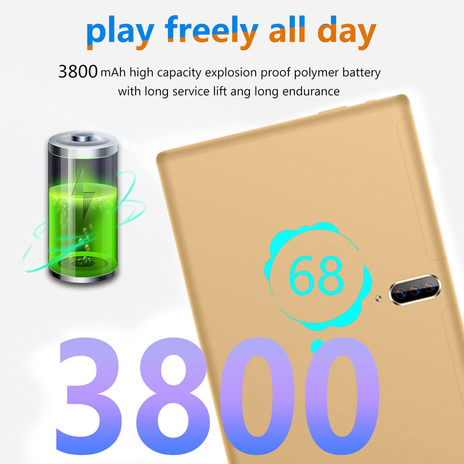 Android 5.1 Tablet, 10.1 inch HD Display 8-core 1+16GB ROM TF Expansion WiFi Blue-Tooth Tablet Best for Adults Working Childrens Boys Girls School Learning Birthday Gift