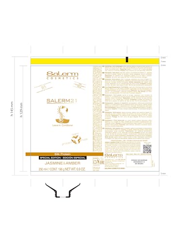 Salerm - 21 Jasmine and Amber - 200 ml - Leave-In Mask and Conditioner - with Silk Proteins - Anti-Frizz - Split Ends Repair - Deep Hydration