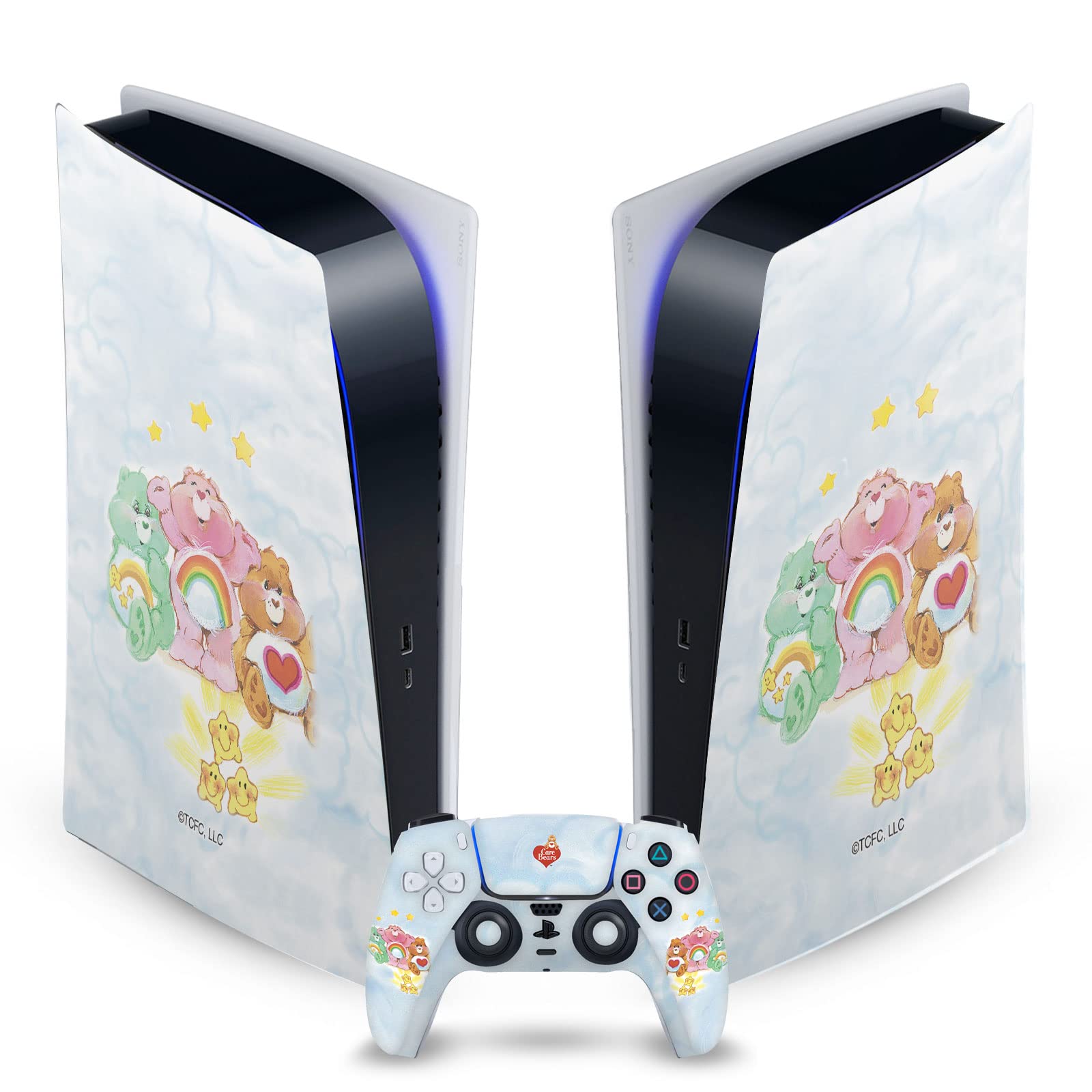 Head Case Designs Officially Licensed Care Bears Group Classic Vinyl Faceplate Sticker Gaming Skin Decal Cover Compatible With Sony PlayStation 5 PS5 Digital Edition Console and DualSense Controller