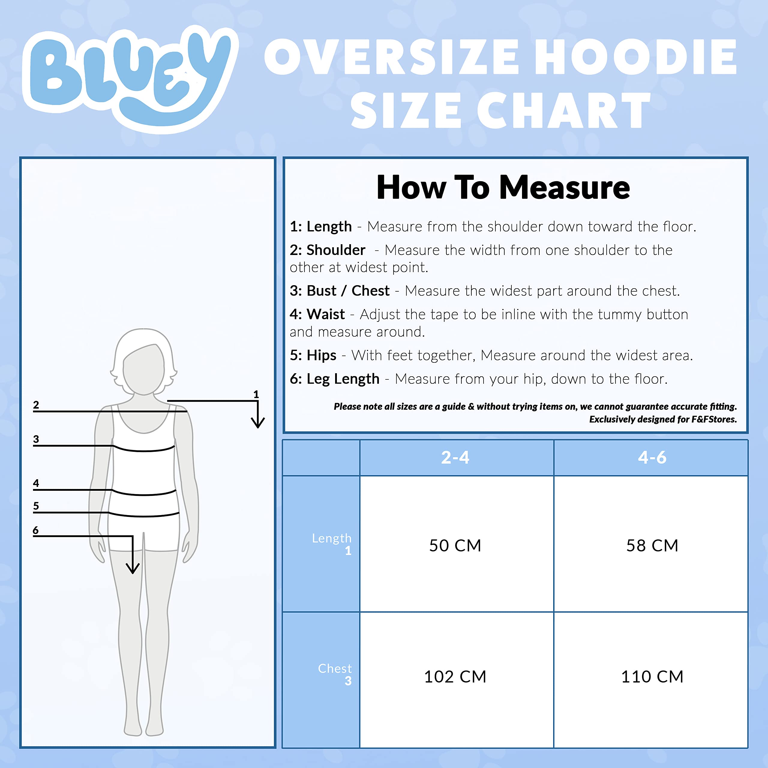 Bluey Girls Fleece Poncho - Cosy Fleece Oversized Hoodies for Kids (Blue/Navy, 4-6 Years)