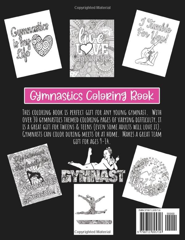 Gymnastics Coloring Book: A Great Gymnastics Gift for Girls, Tweens, and Teens