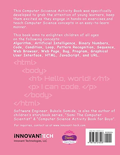 Computer Science Activity Book for Girls: Coding games, coloring, puzzles, mazes & more