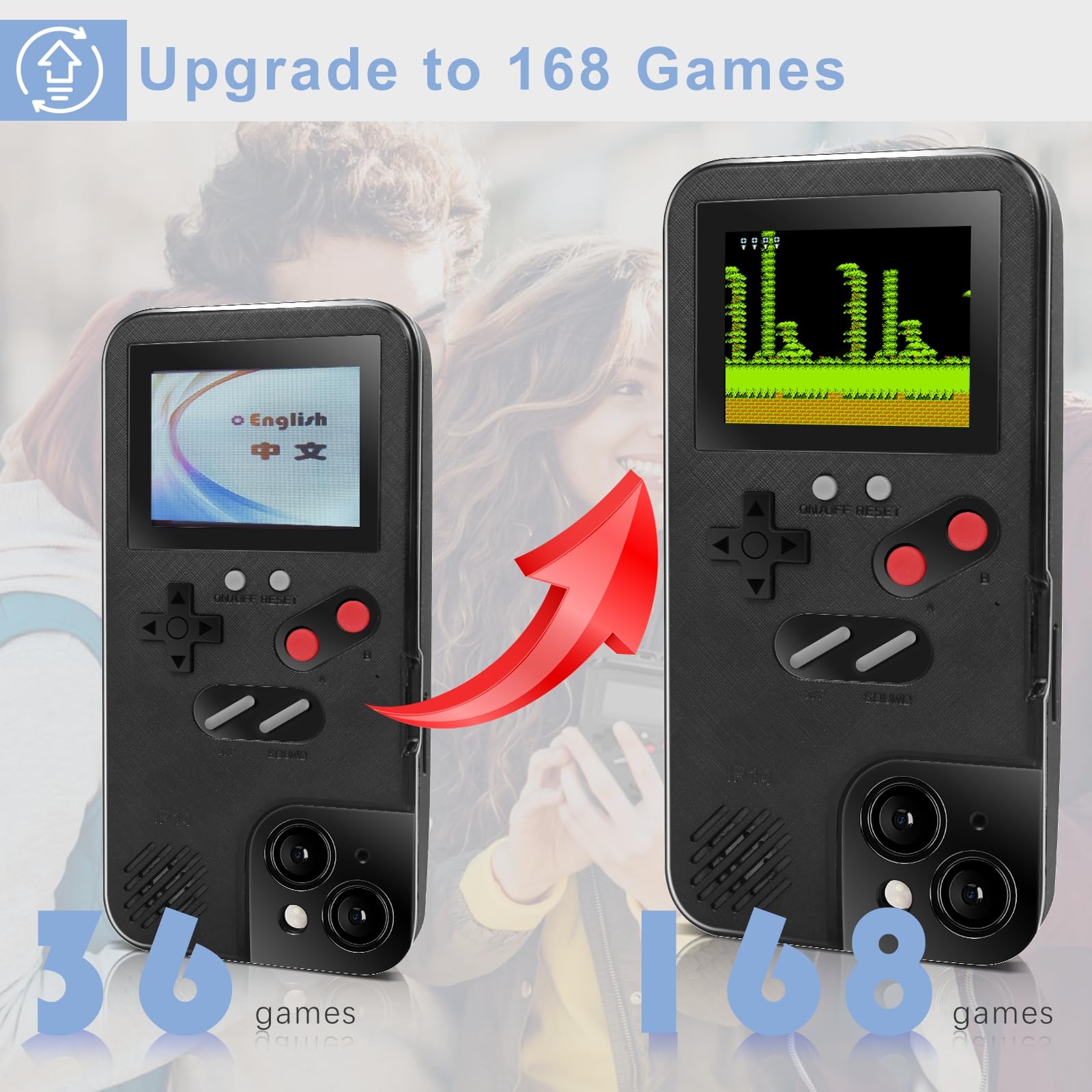 Chu9 Game Phone Case, 168 Built-in Small Video Games, Red, Compatible with iPhone 11 Pro Max