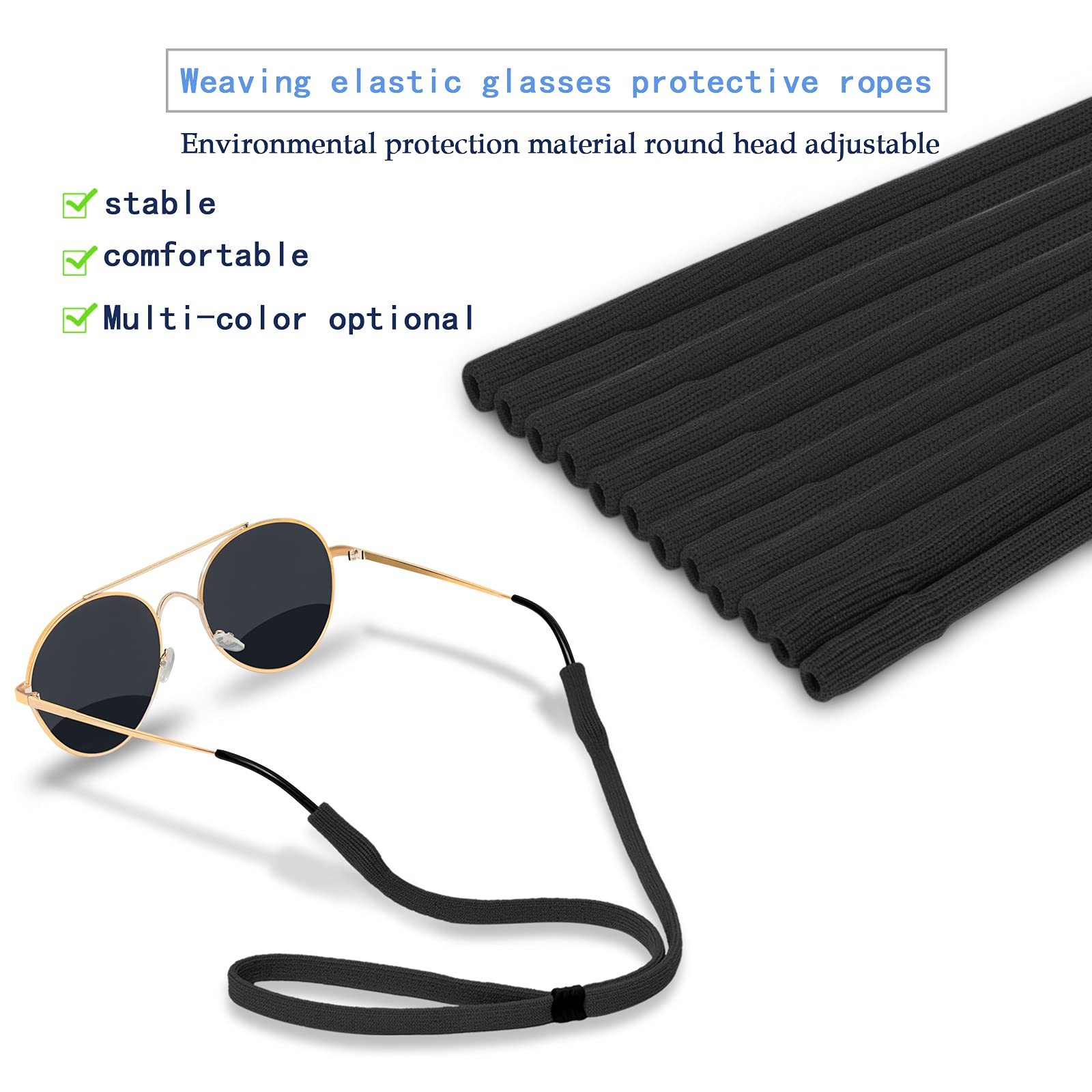 HALF CRESCEN Glasses Strap- Sports Glasses Holder (Pack of 6) Unisex Sunglass Strap,Soft Comfortable Eye Glasses String Strap for Men Women