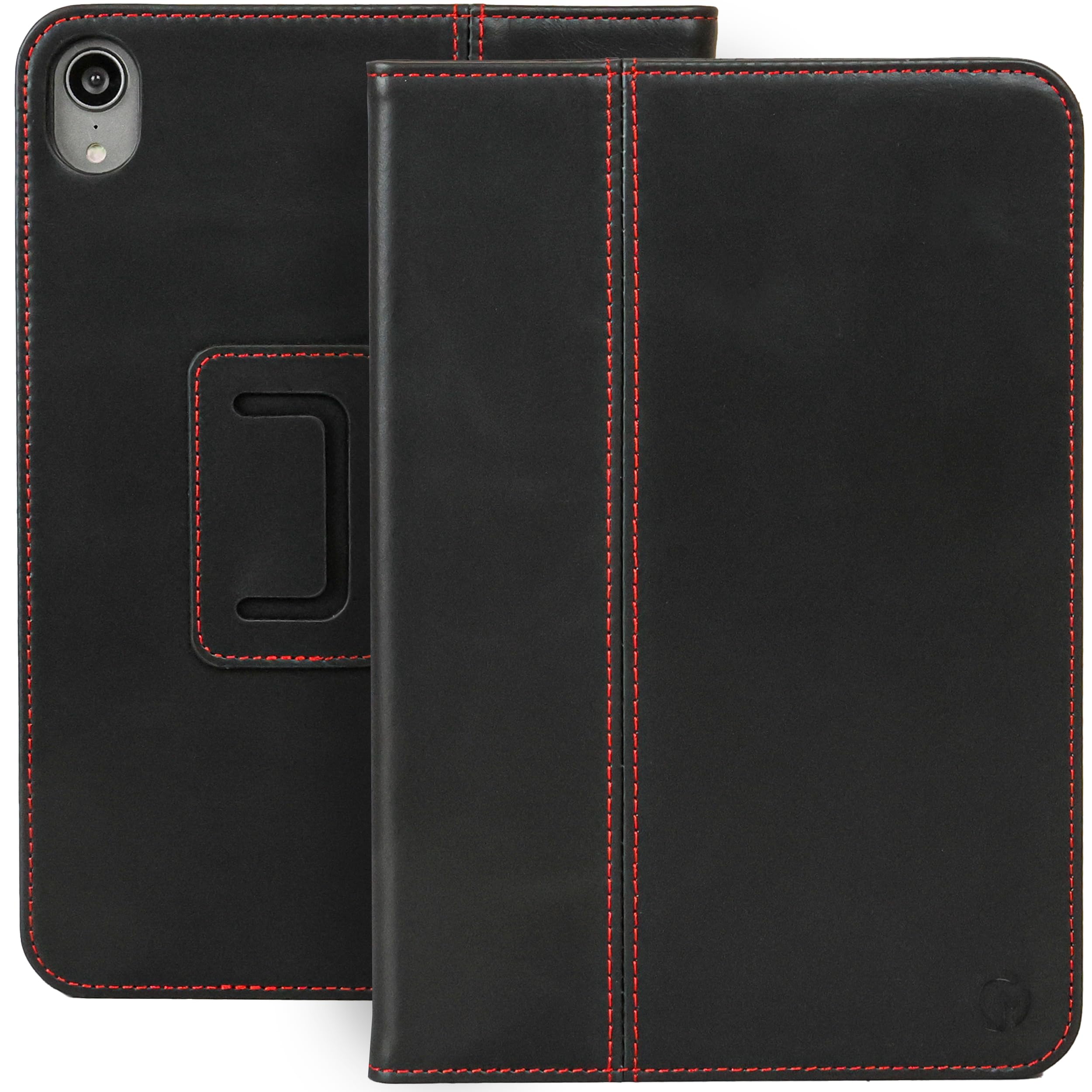 Casemade Real Leather Case Compatible with iPad Mini 7 (A17 Pro) / 6th Gen (2021) - Full-Grain Leather Cover, Auto Sleep/Wake, Dual Stand Position (Tan)