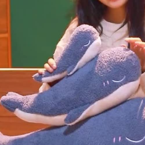 Cute Whale Stuffed Animal Plush Toy Soft Whale Plush Hugging Pillow for Kids Adults Birthday Gifts 25 cm